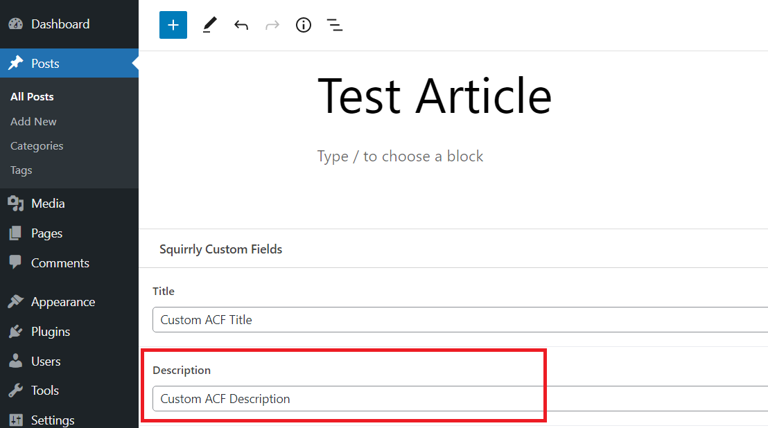 Squirrly SEO & Advanced Custom Fields (ACF) Plugin - Squirrly SEO (Newton)