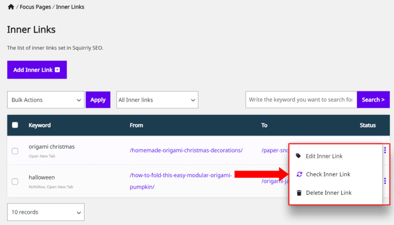 Inner Links - Squirrly SEO (Newton)